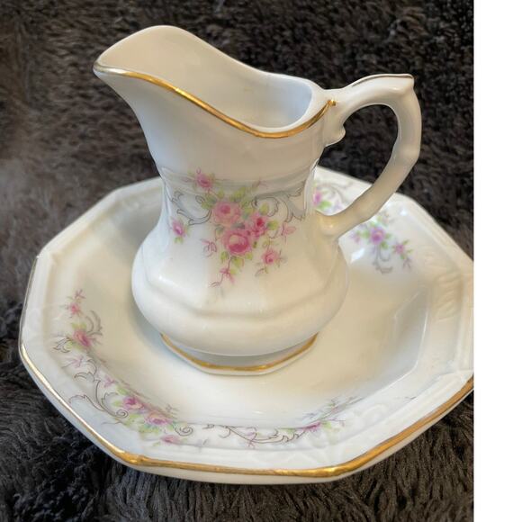 Lefton | Accents | Vintage Lefton China Porcelain Mini Bowlpitcher Pink ...